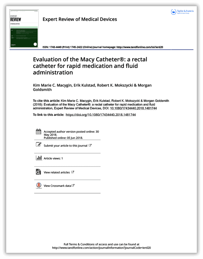 Publications • Rectal Medication Delivery | Macy Catheter